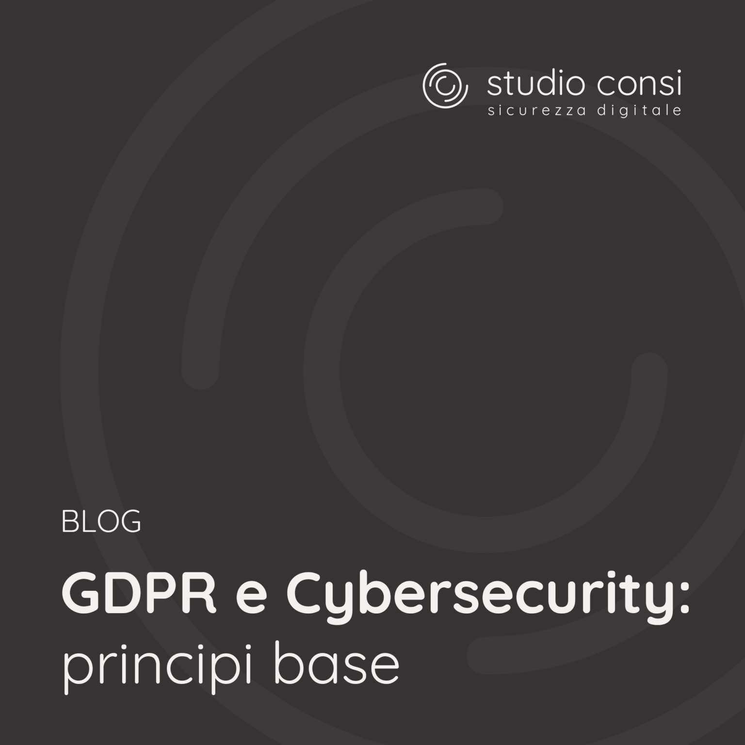 GDPR e Cybersecurity: principi base - Studio Consi
